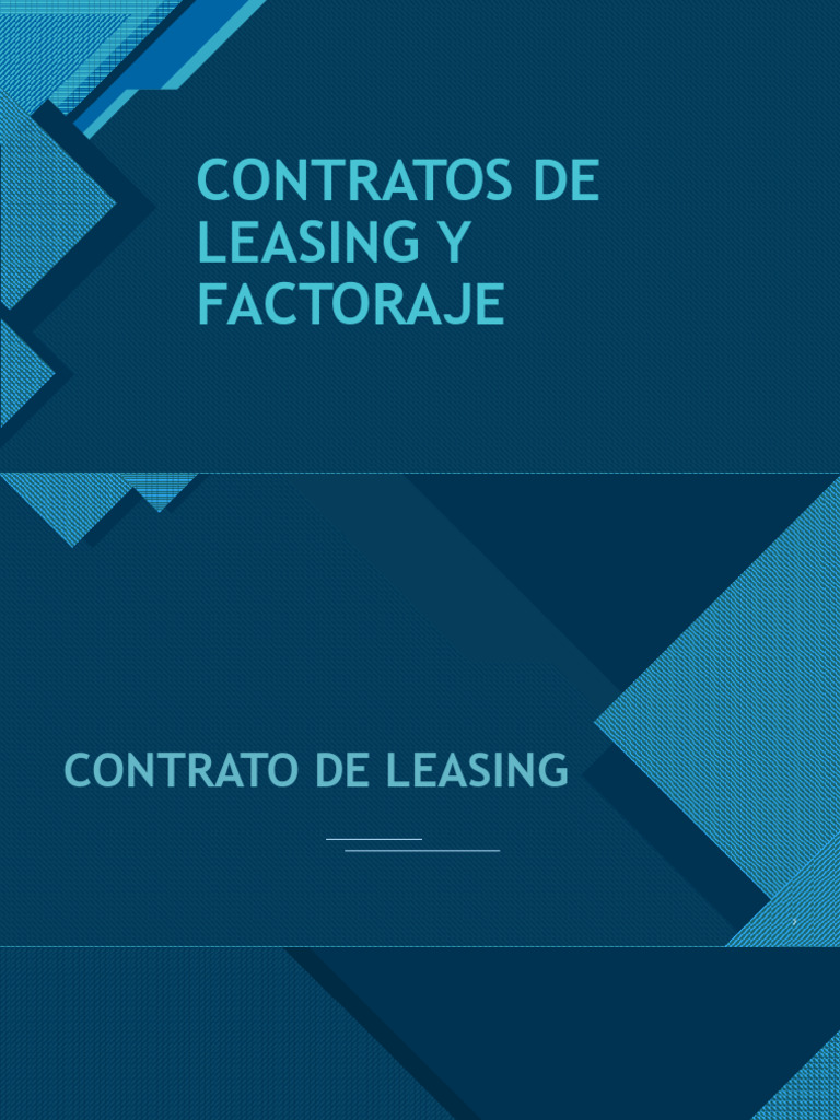 Contratos de Leasing y Factoring | PDF | Bancos