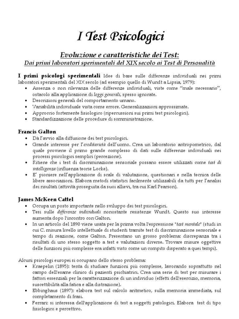 I Test Psicologici | PDF