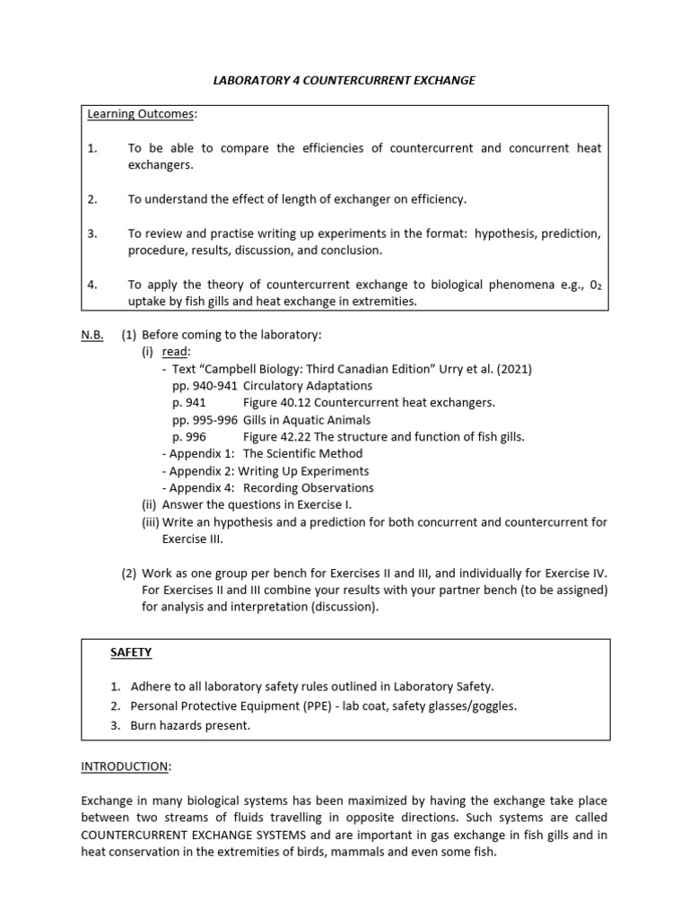 Lab 4 Countercurrent Exchange | PDF | Heat Exchanger | Heat
