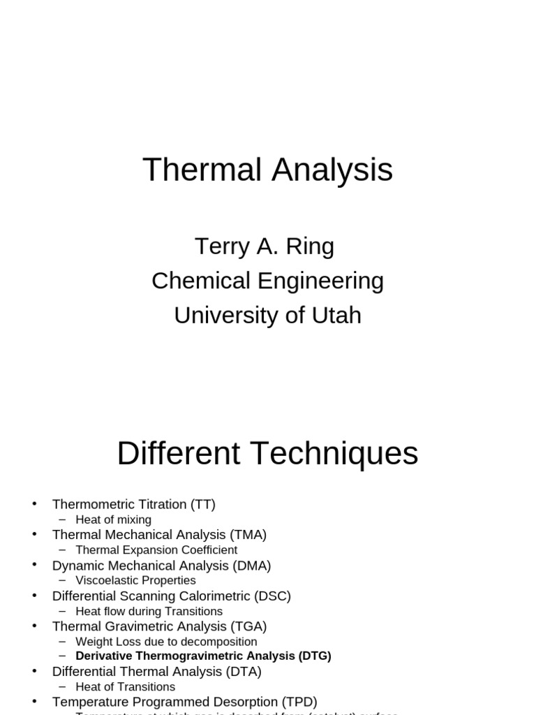 Thermal Analysis | PDF | Differential Scanning Calorimetry | Thermal ...