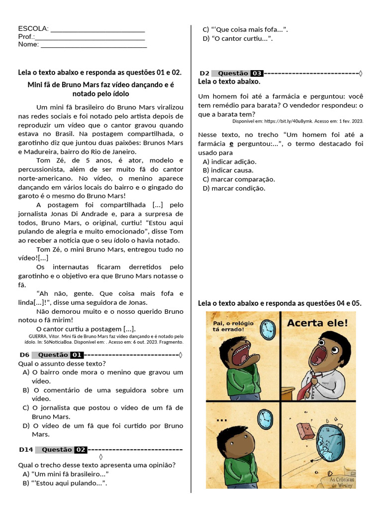 Mini fã de Bruno Mars viraliza dançando | PDF | Prêmio Grammy | Cães