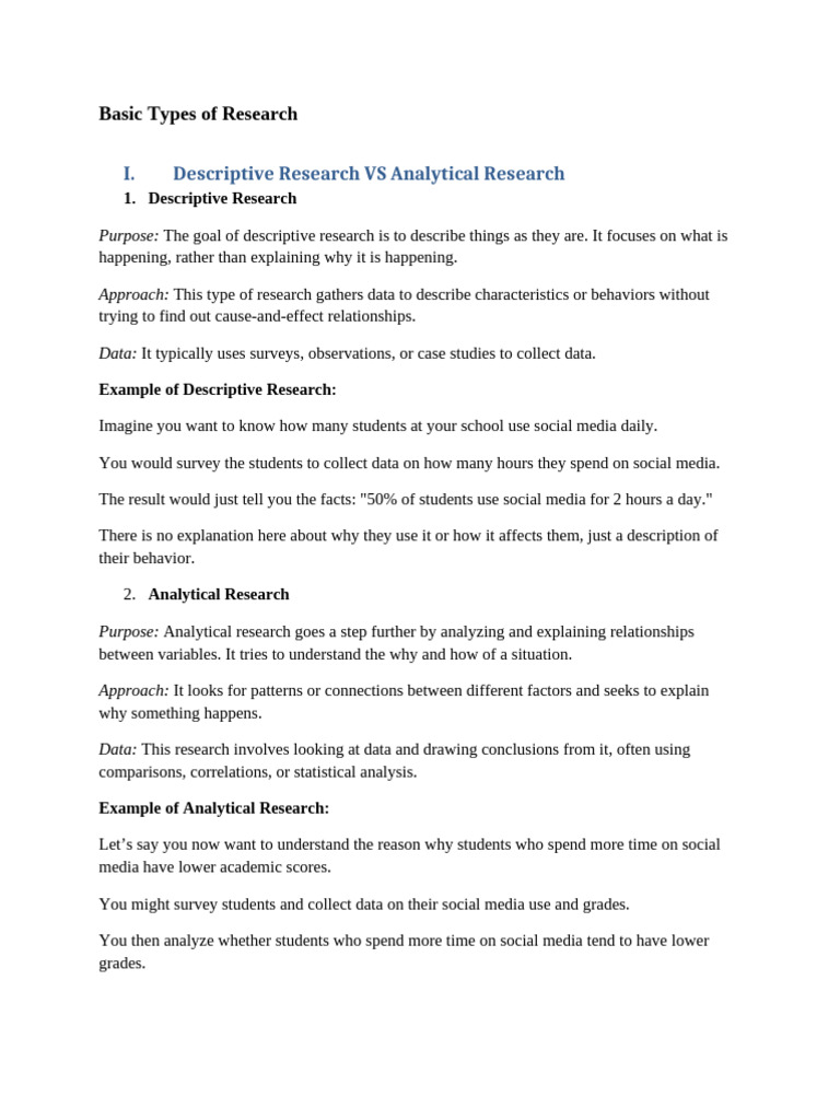 Basic Types of Research | PDF | Knowledge | Empirical Research