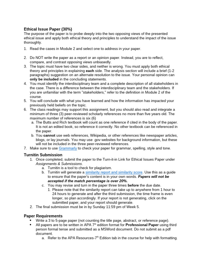 Ethical Issue Paper Guidelines | PDF | Turnitin | Abstract (Summary)