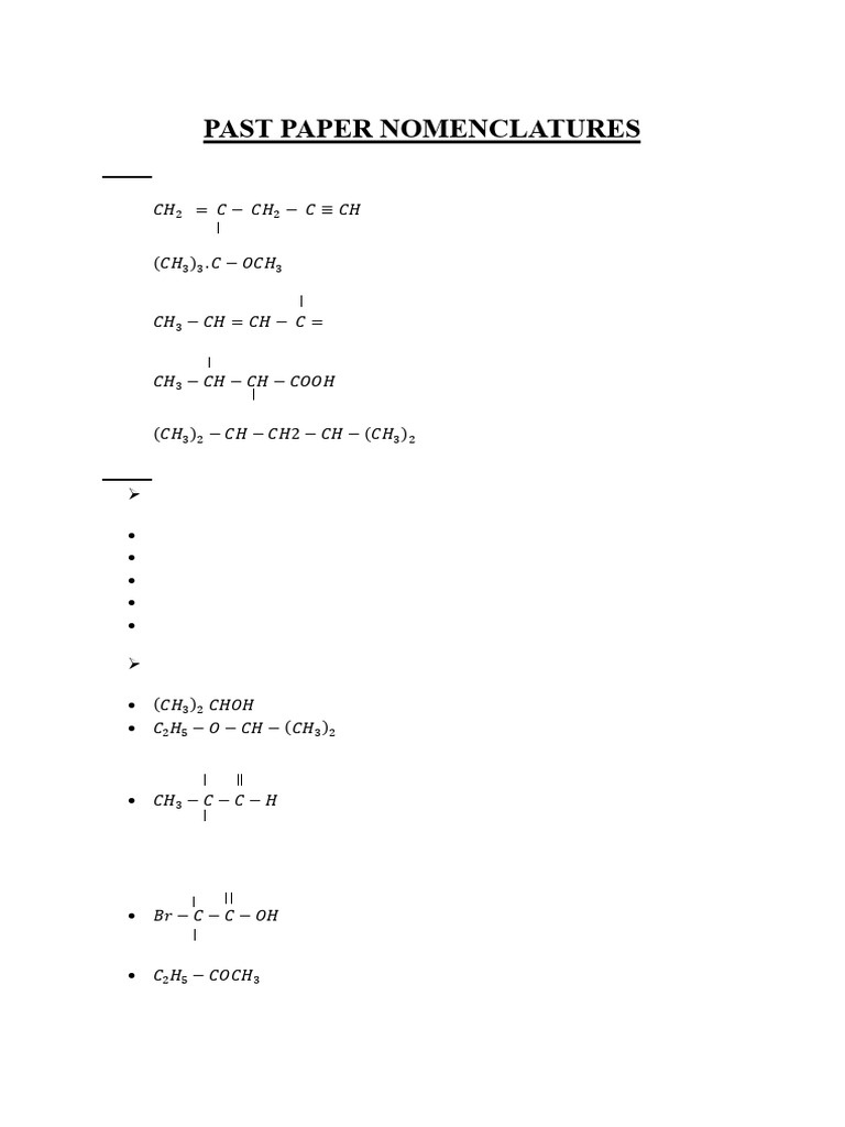 IUPAC Naming and Structures Practice | PDF | Ether | Chemistry