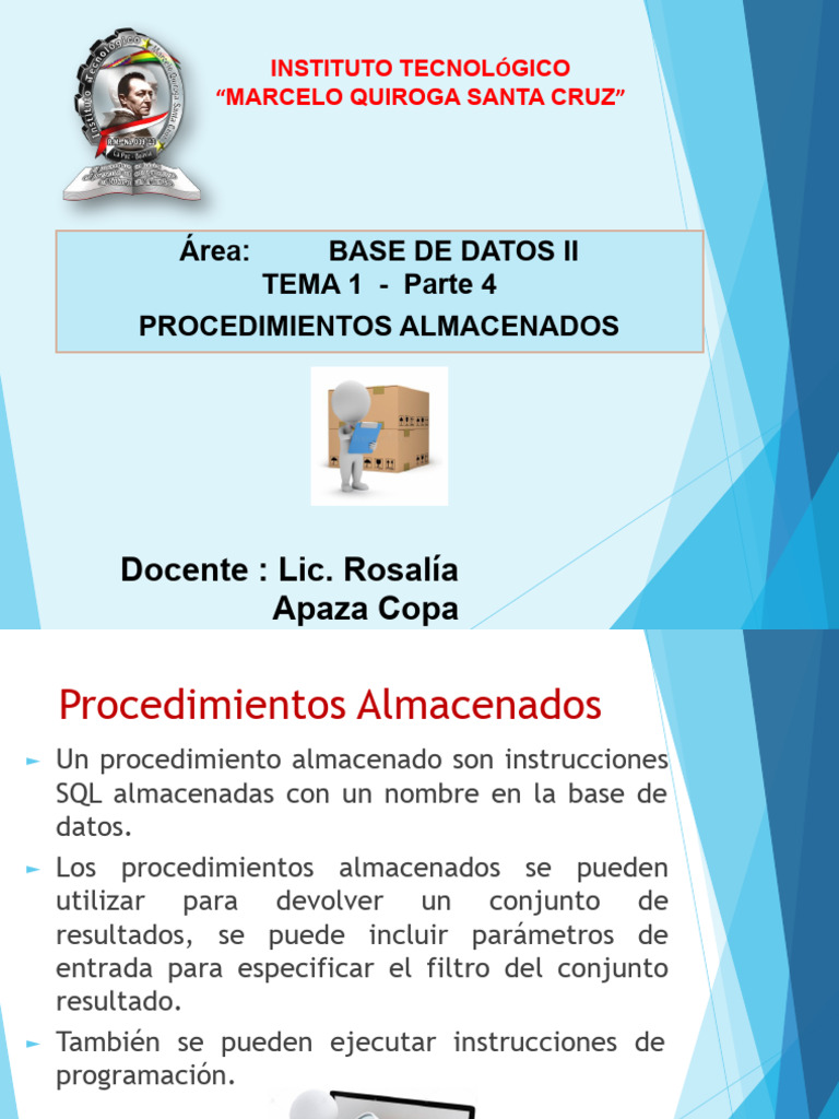 TEMA_1_PROC_ALMAC_PARTE_4.pptx | PDF | SQL | Recuperación de información