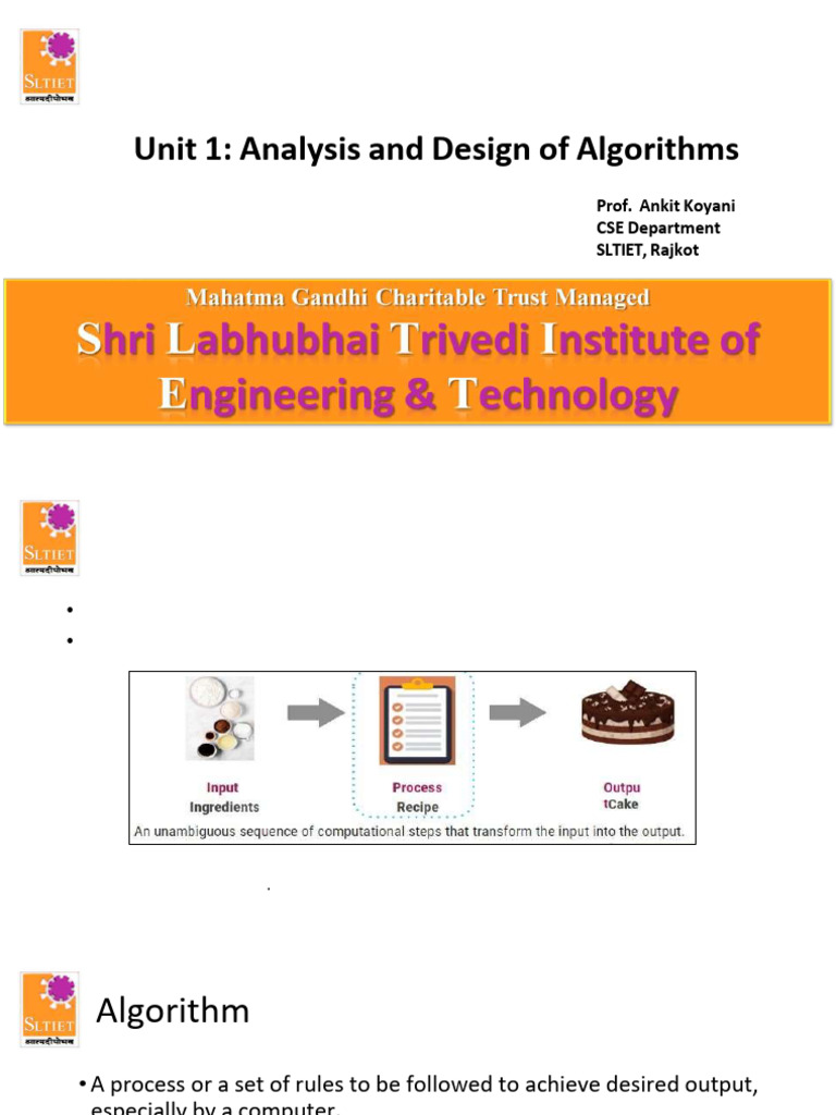 UNIT - 1 - Basics of Algorithms & Mathematics | PDF | Matrix ...