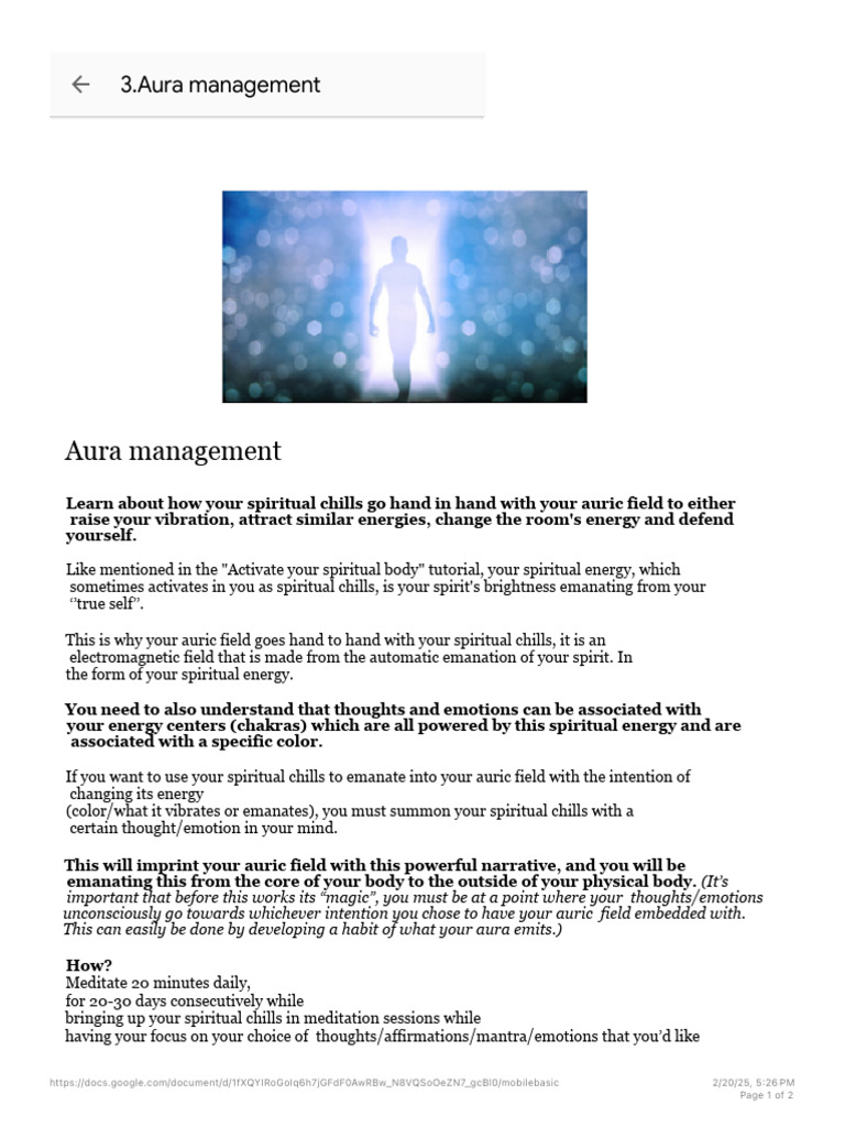 3.aura Management | PDF | Aura (Paranormal) | Thought