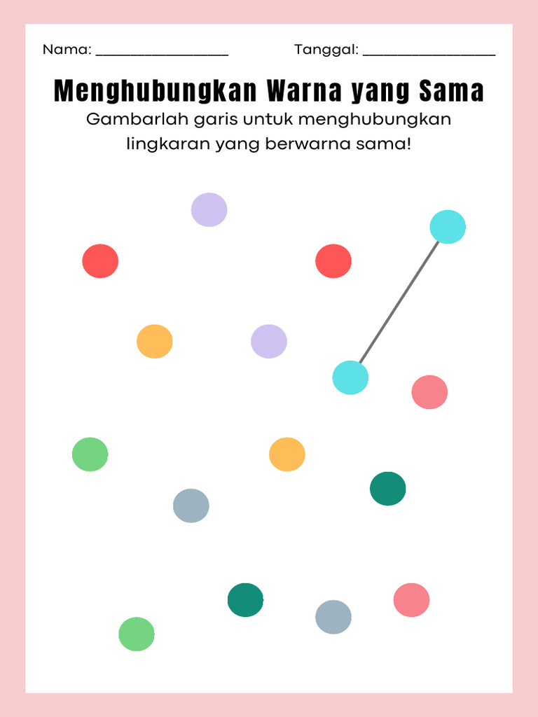 Worksheet Menghubungkan Warna | PDF