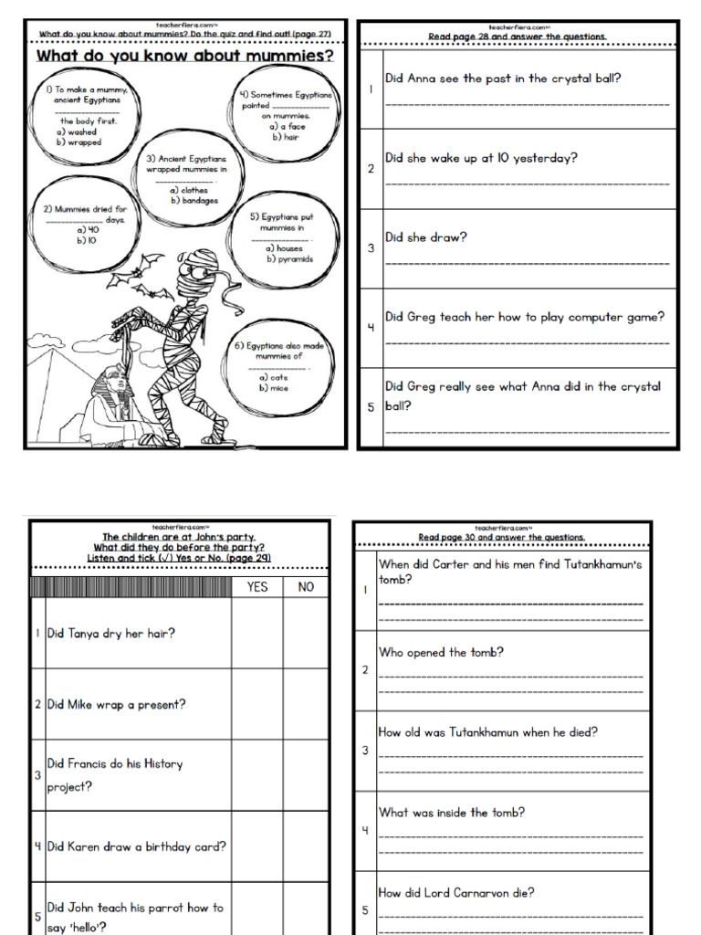 Worksheet Module 3 - Life in The Past | PDF