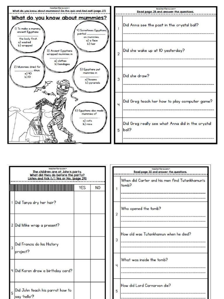 Worksheet Module 3 - Life in The Past | PDF