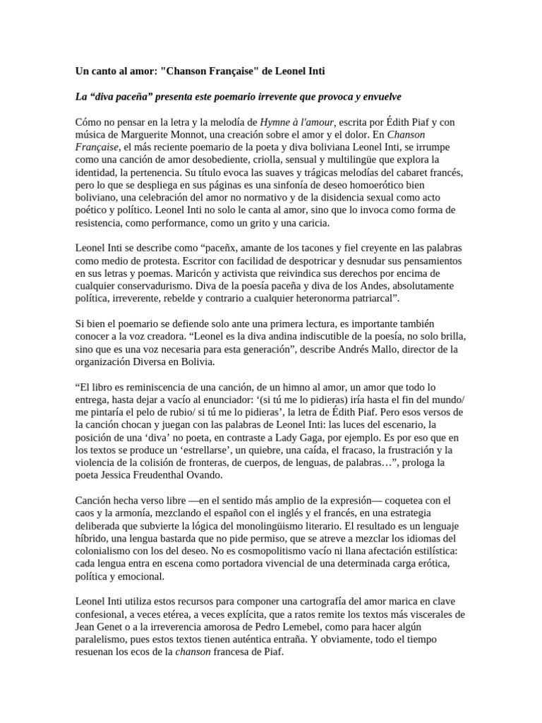 Poemario Leonel | PDF | Amor | Poesía