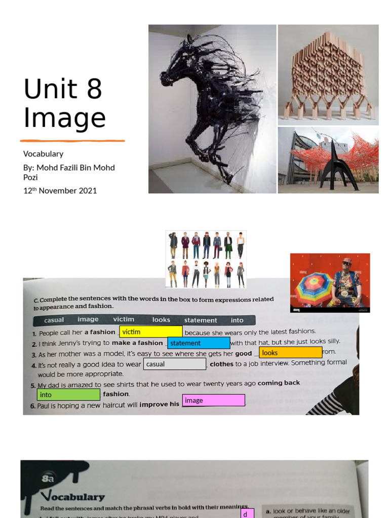 Unit 8 Image Vocabulary Guide | PDF