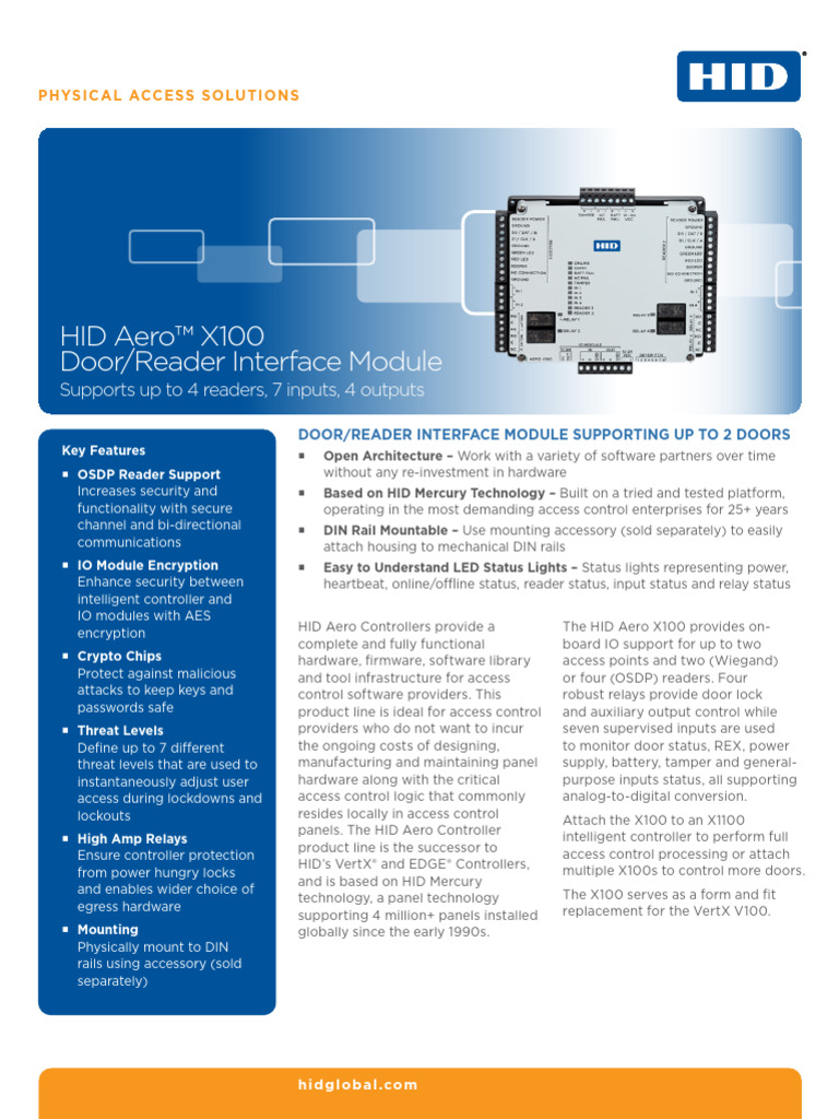 HID Aero-X100-Controller-Ds-En | PDF | Access Control | Computer Network