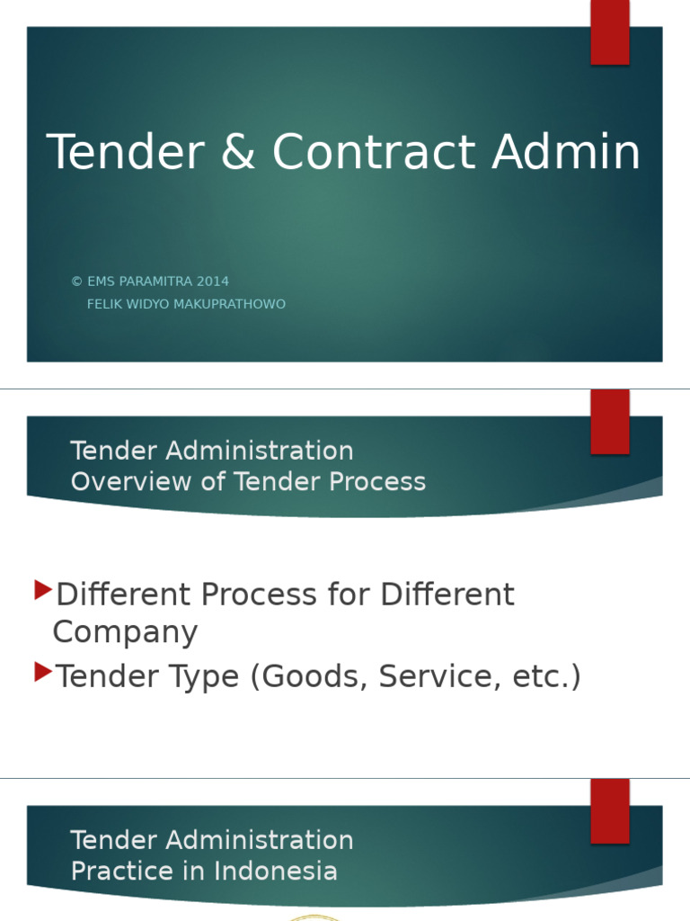 Tender & Contract Admin | PDF | Evaluation | Business