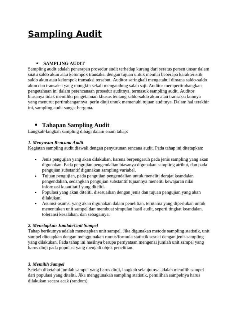 Panduan Lengkap Sampling Audit | PDF