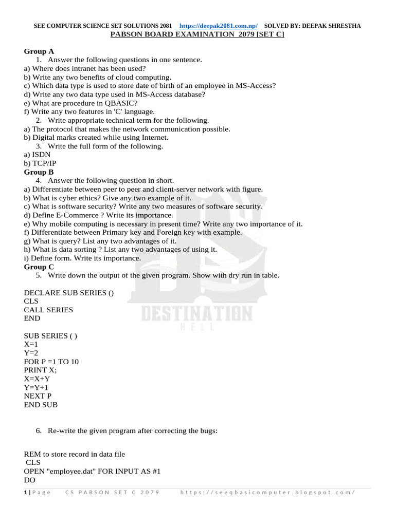 Computer Science Solutions 2079 | PDF | Computer Security | Security