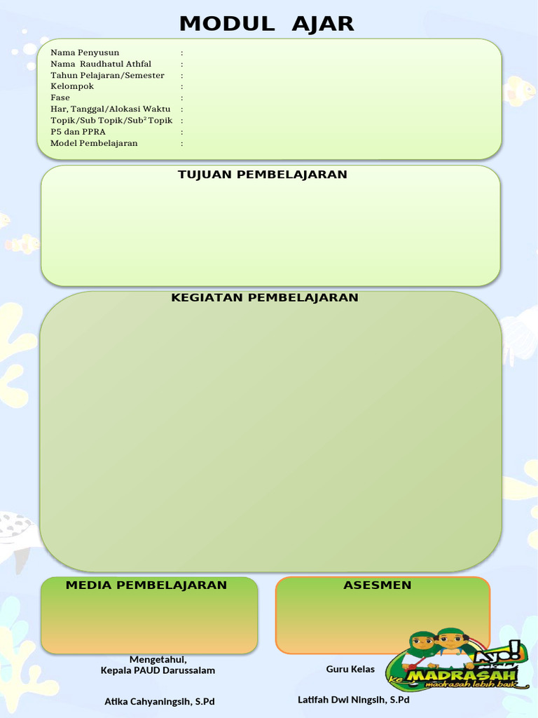 Template Modul Ajar KB 2 | PDF