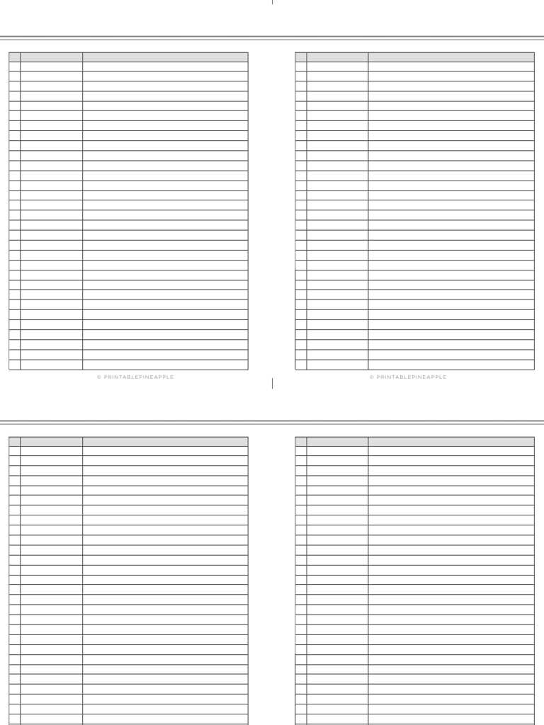 A5 On A4 - Blank Tracker | PDF