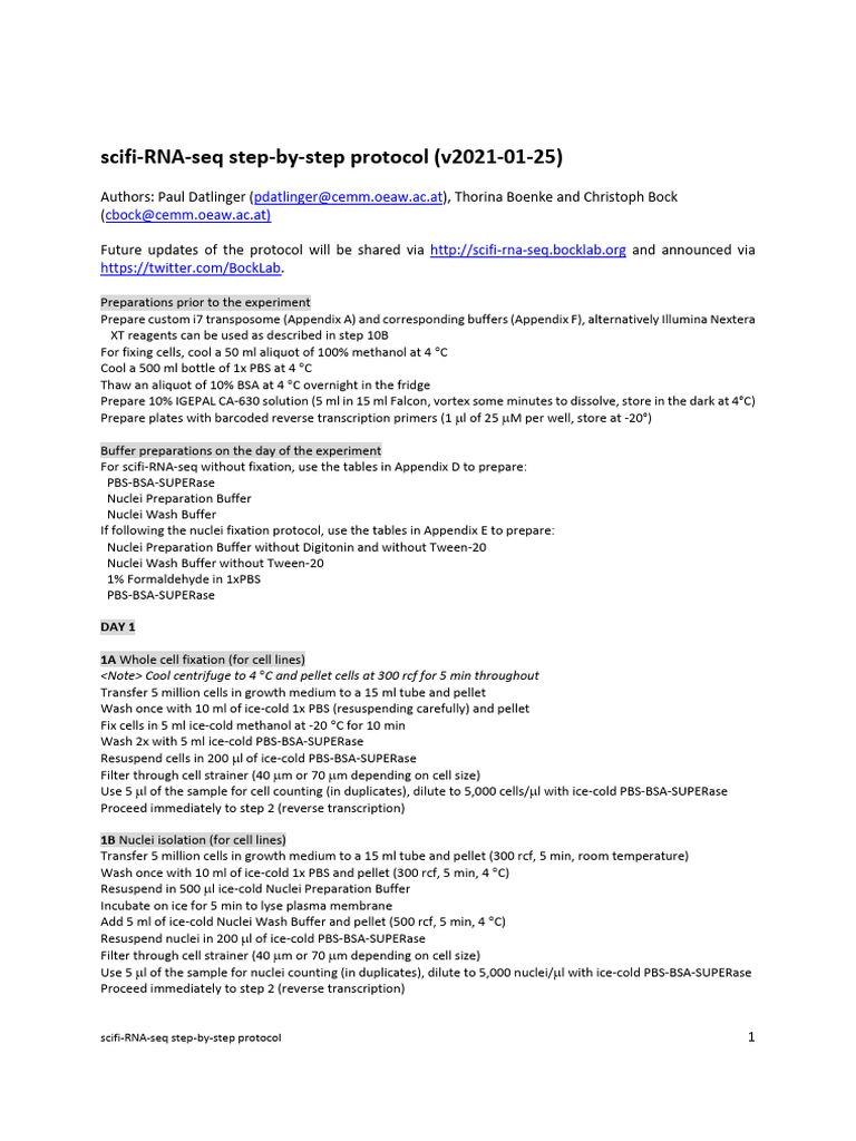 scifi-RNA-seq Protocol Overview | PDF | Real Time Polymerase Chain ...