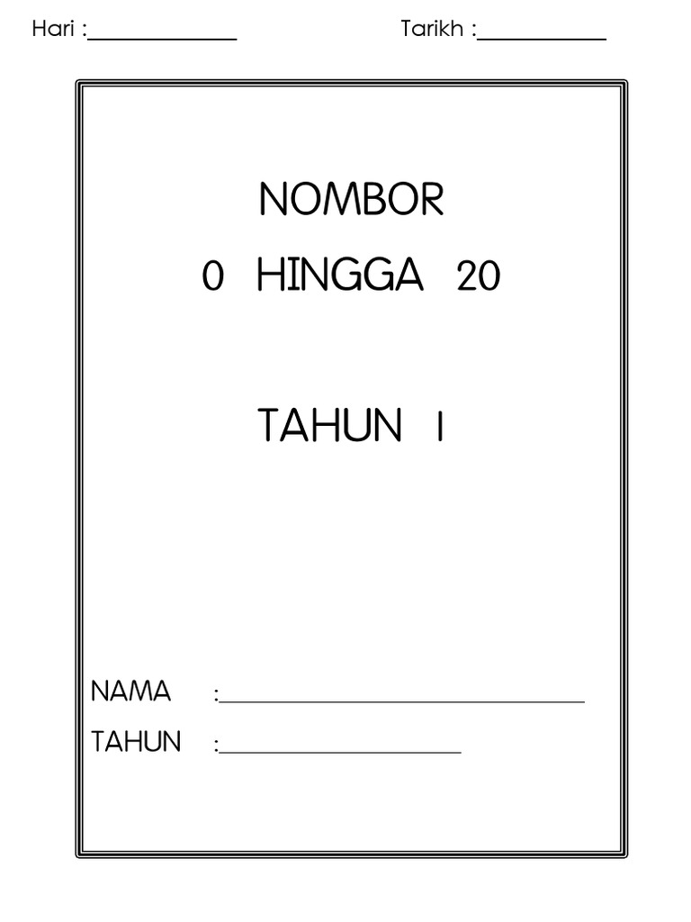Tajuk 1 NOMBOR 0 Hingga 20 | PDF
