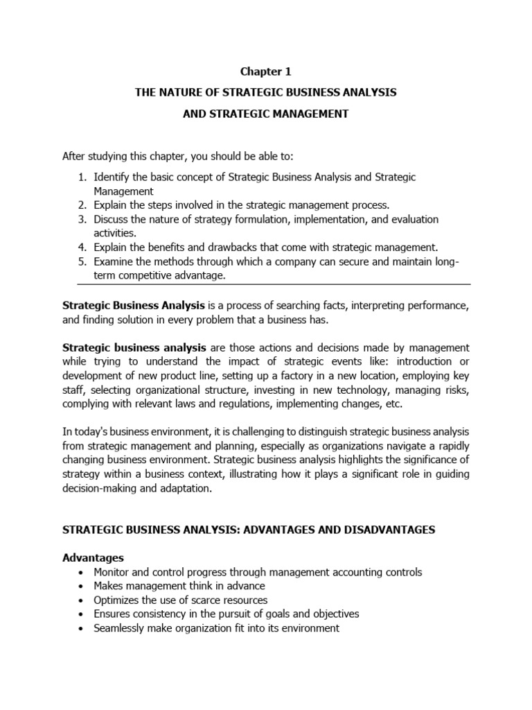 Strategic Business Analysis Overview | PDF | Strategic Management ...
