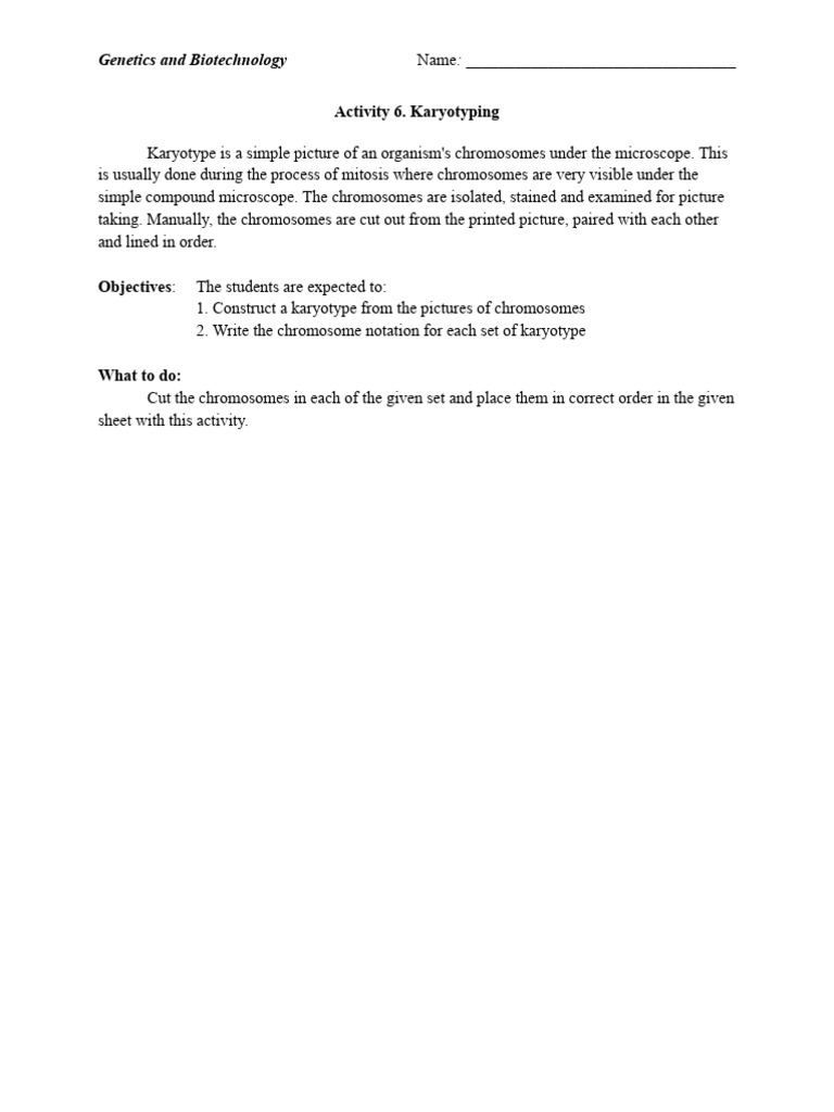 Activity 6. Karyotyping - Docx (2) | PDF