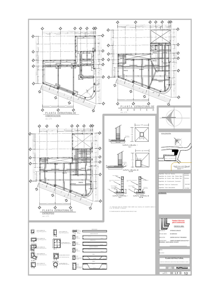 Planta Estructural Casa Ejidal | PDF