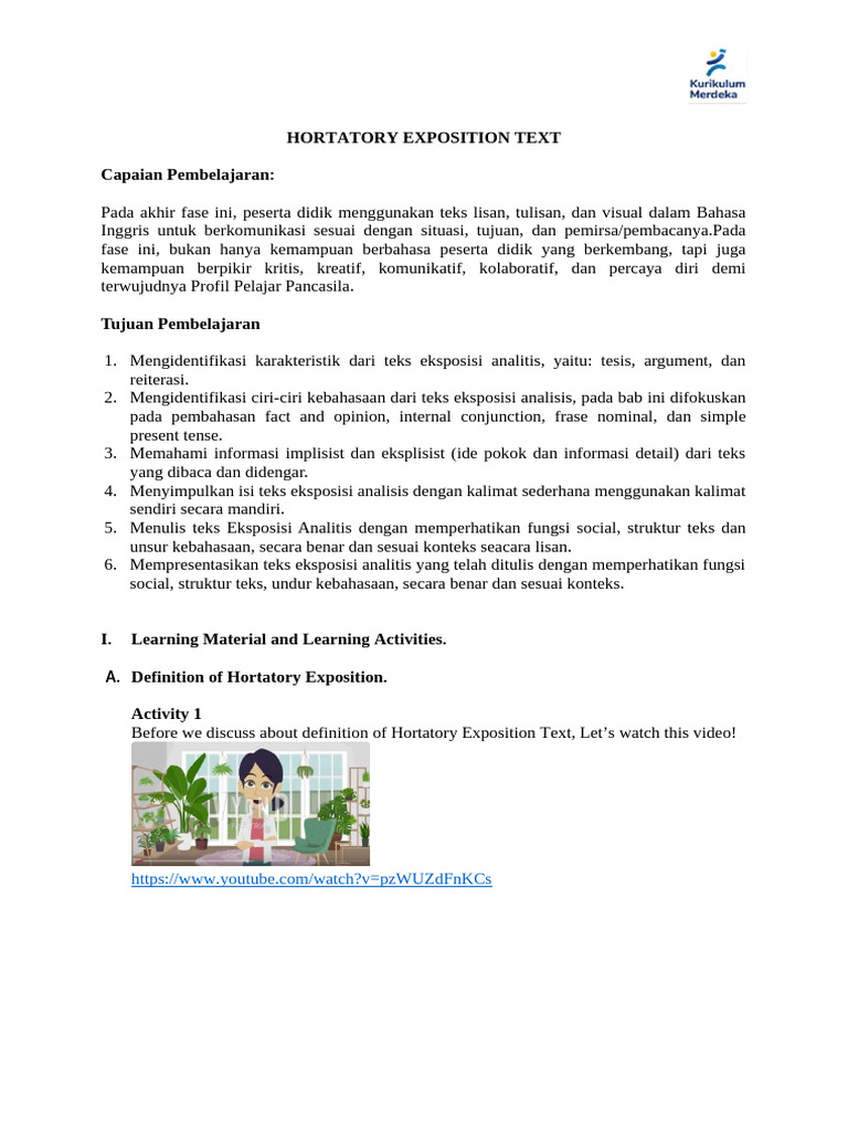Modul Lks Hortatory Exposition Text | PDF | Cost Of Living | Healthy Diet