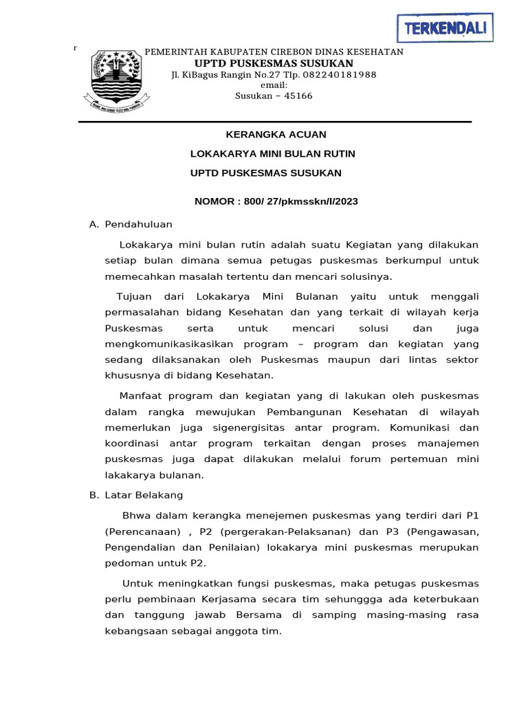 Lokakarya Mini Bulanan Puskesmas Susukan | PDF
