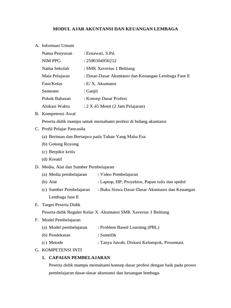 Modul Ajar Erna | PDF
