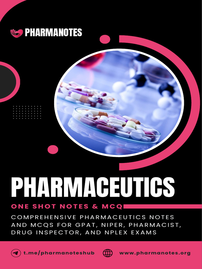 Pharmaceutics One Shot Notes With MCQs | PDF | Multiple Choice | Tablet ...