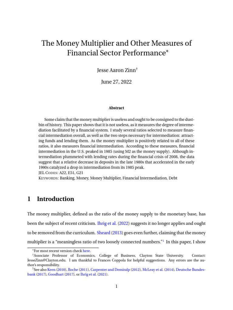 Money Multiplier Banking | PDF | Money Supply | Money