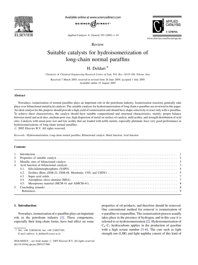 2005 - Deldari - Suitable Catalysts For Hydroisomerization of Long ...