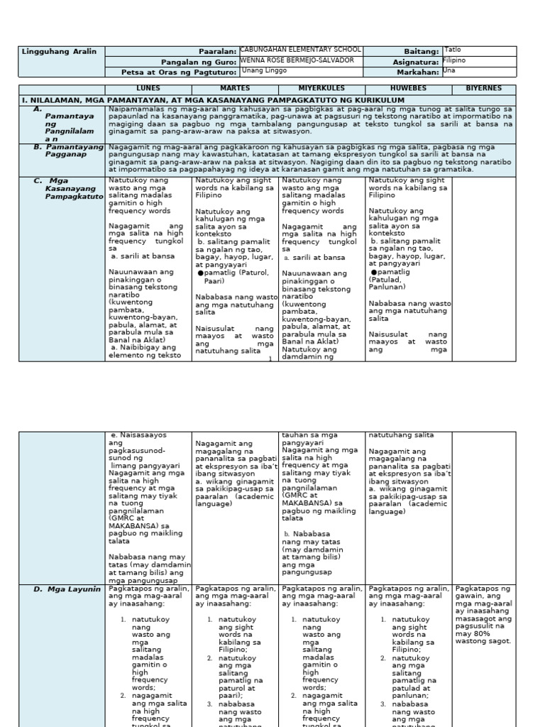 DLL_Filipino3_Q1_Week1 | PDF