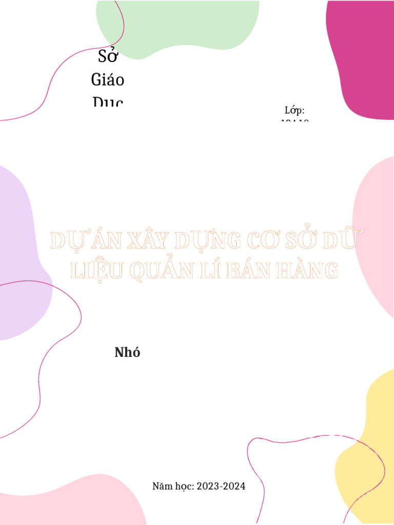 Tin Học 12 QLBH Nhóm Niềm Tin Yêu Cột Sống | PDF