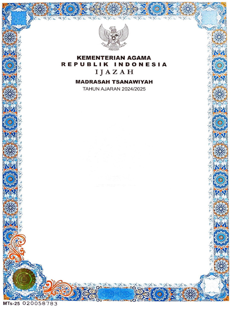 Blanko Ijazah 2025 | PDF