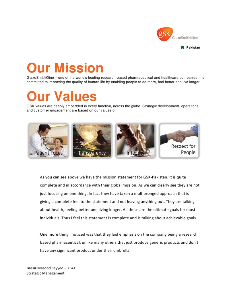 GSK-Pakistan's Strategic Mission | PDF | Career & Growth | Business