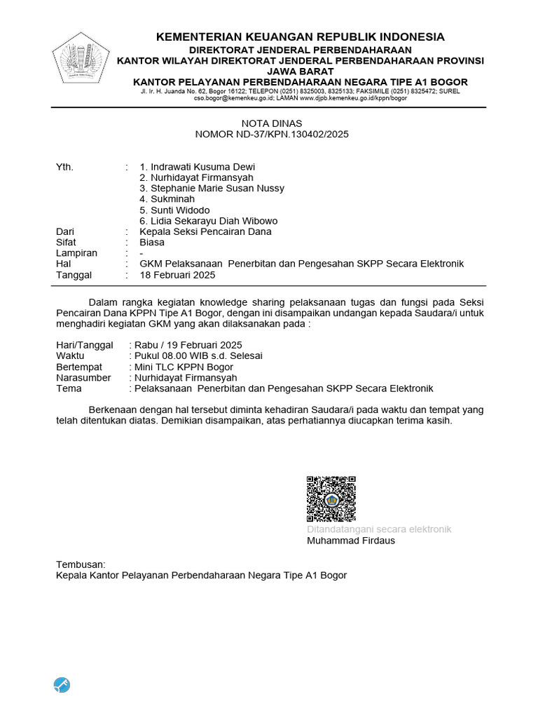 GKM Pelaksanaan SKPP Elektronik KPPN Bogor | PDF
