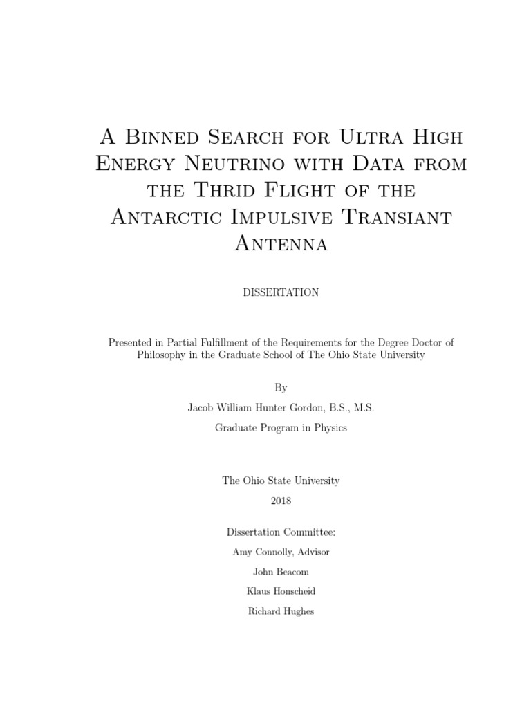 Jacob Gordon Thesis Draft 01-02-18 Nearfinal | PDF | Neutrino | Supernova