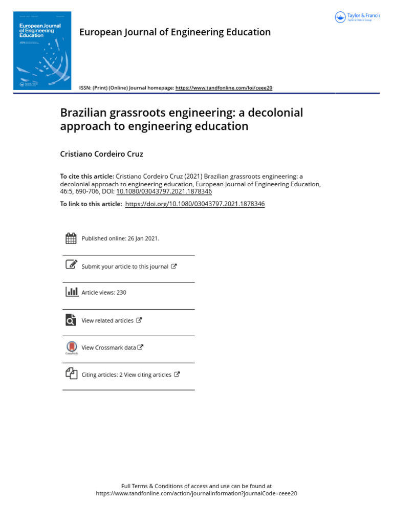 Decolonial Approach to Brazilian Engineering | PDF | Empowerment | Thesis