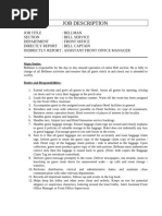Concierge Bellman Daily Checklist | PDF