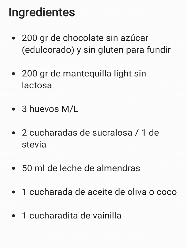 Brownies Sin Azucar | PDF