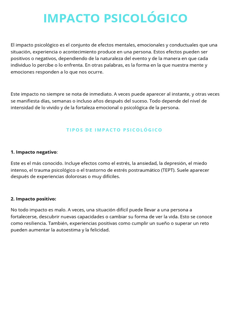Impacto Emocional y Psicológico | PDF
