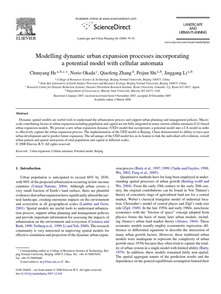 Modeling Dynamic Urban Expansion Processes Incorporating A Potential ...
