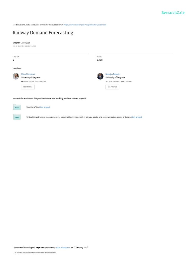 Railway Demand Forecasting Pdf Forecasting Econometrics