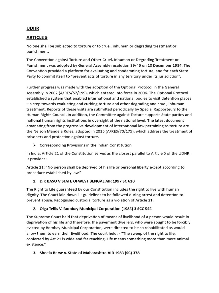 UDHR | PDF | Eighth Amendment To The United States Constitution | Human ...