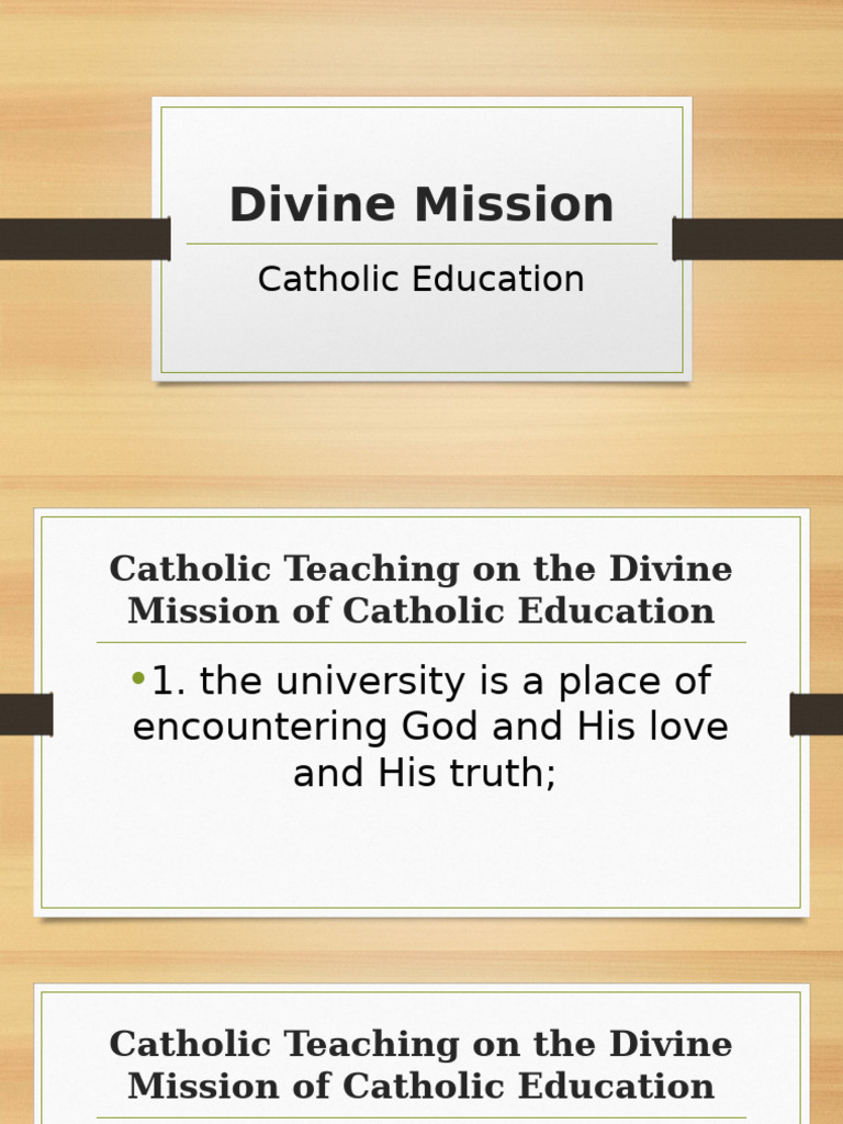 Catholic Education's Divine Mission | PDF