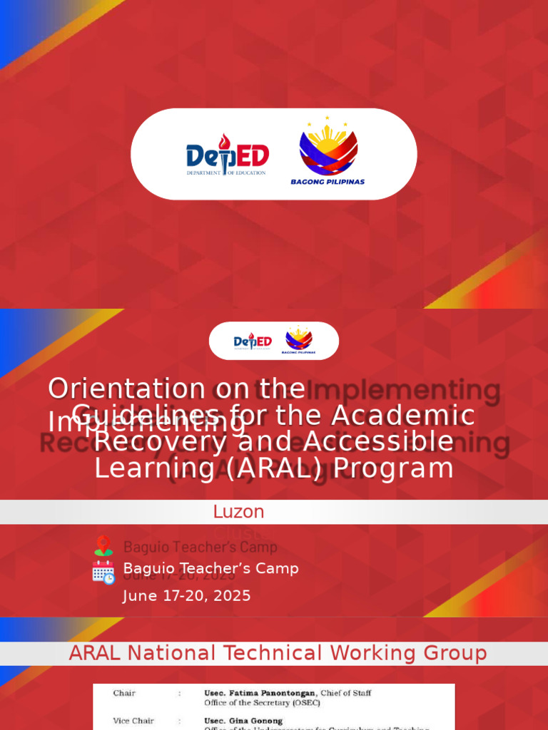 ARAL Program Orientation Overview | PDF | Reading Comprehension ...