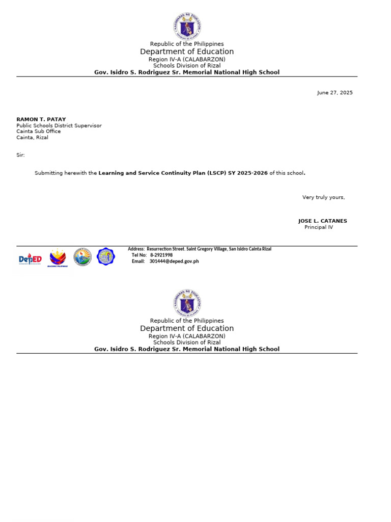 2025 Letterhead Landscape Sample | PDF