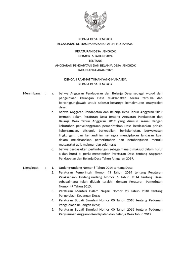 RptPerdes_APBDes JNK 24022025 | PDF